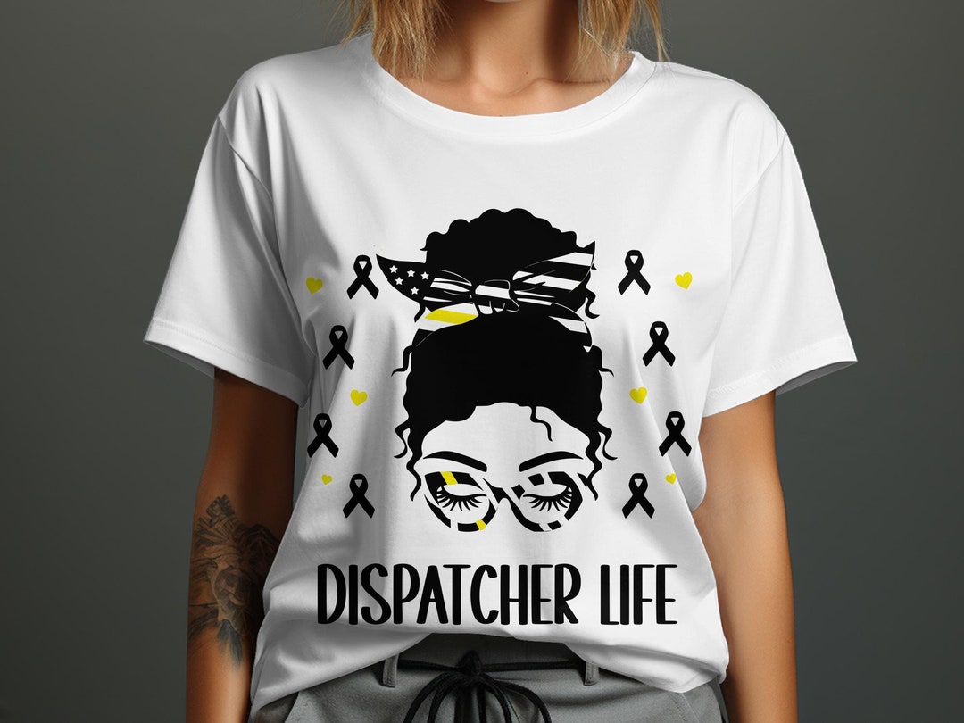 Dispatcher Svg Png, Dispatcher Life Messy Bun Svg, 911 Dispatcher ...