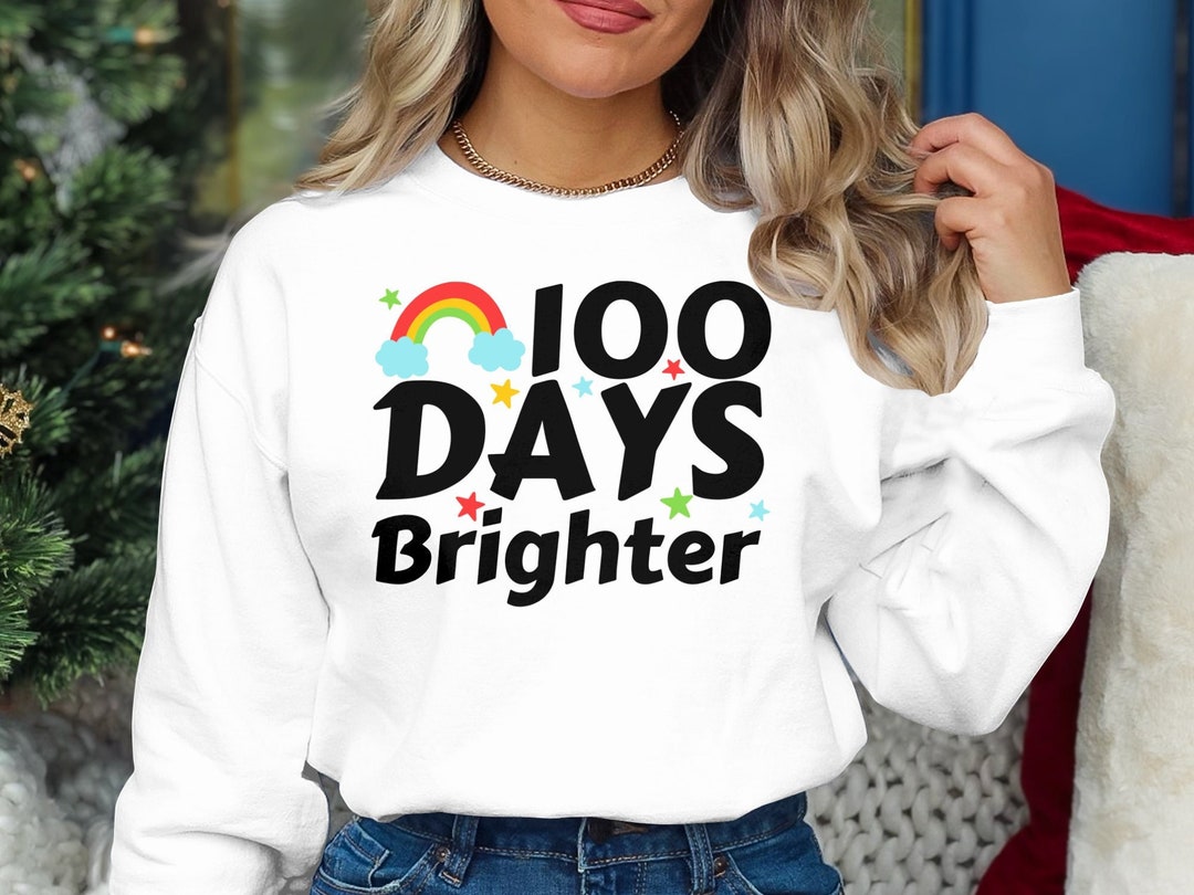 100 Days Brighter Svg Png, 100 Days of School Kids Png, 100th Day of ...