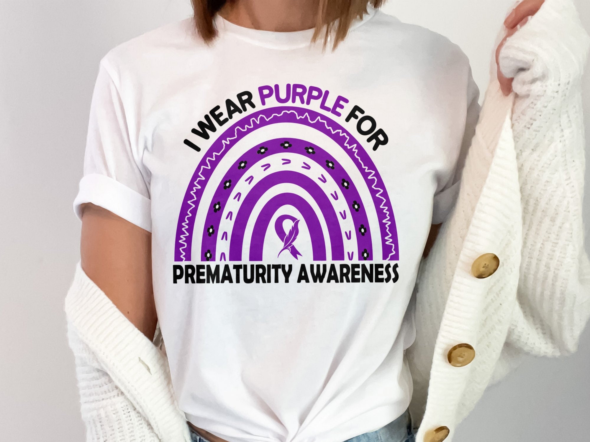 Prematurity Awareness Svg Png, I Wear Purple for Prematurity Awareness ...