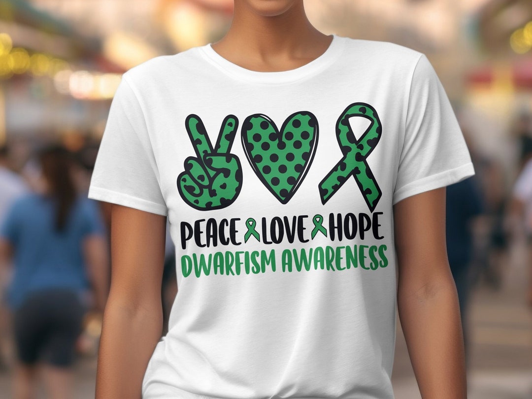 Dwarfism Awareness Svg Png, Peace Love Hope Svg, Green Ribbon Svg ...