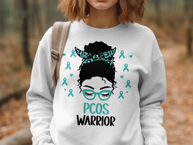 PCOS Awareness Svg Png, PCOS Warrior Svg, PCOS Warrior Messy Bun Png ...