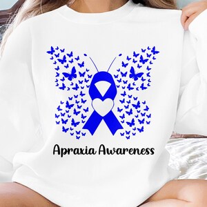Butterfly Apraxia Awareness Png, Apraxia Awareness Svg Png, Blue Ribbon ...