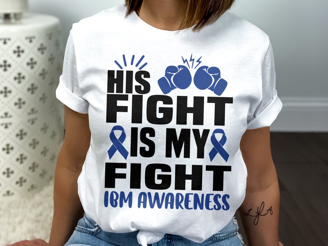 His Fight is My Fight Svg Png, Myositis Awareness Svg Png, Blue Ribbon ...