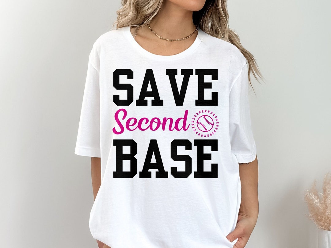Breast Cancer Baseball Svg Png, Save Second Base Svg, Pink Ribbon Heart ...