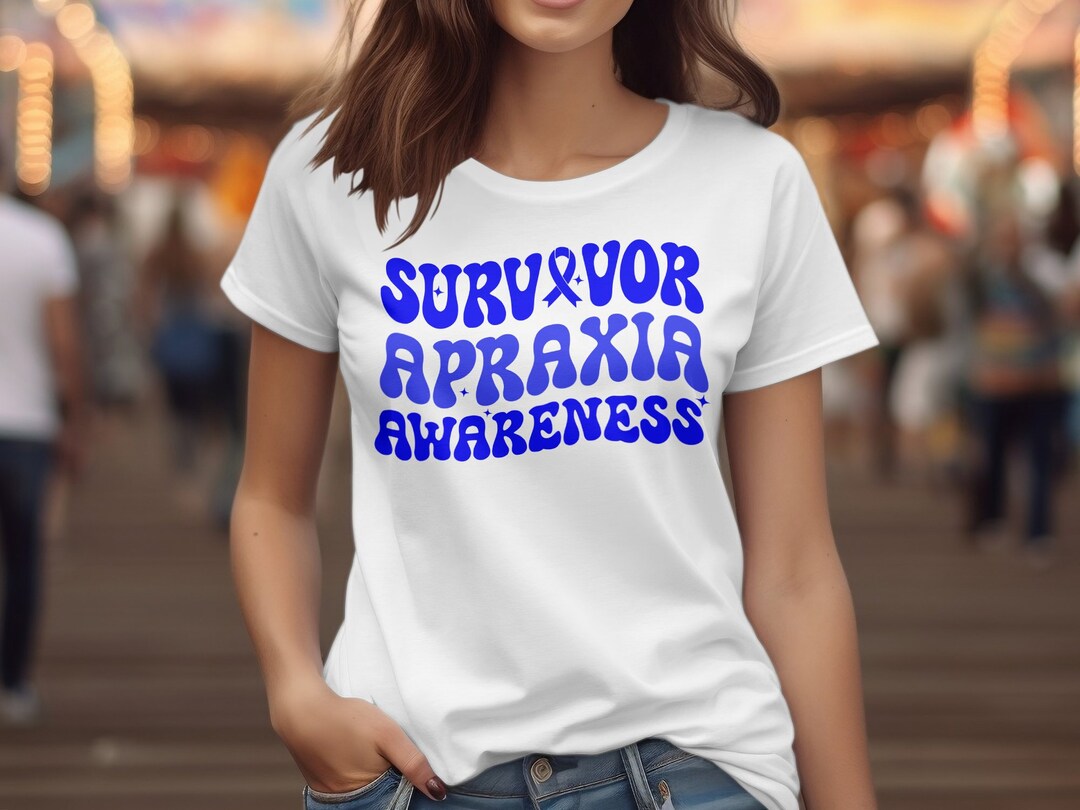 Retro Survivor Png, Apraxia Awareness Svg Png, Blue Ribbon Svg, Apraxia ...