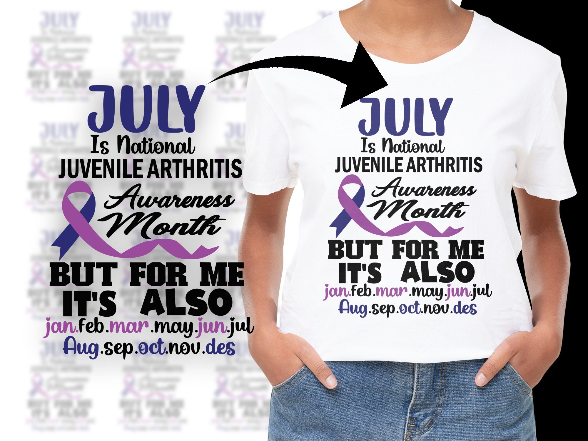 Juvenile Arthritis Awareness Svg Png July is National - Etsy