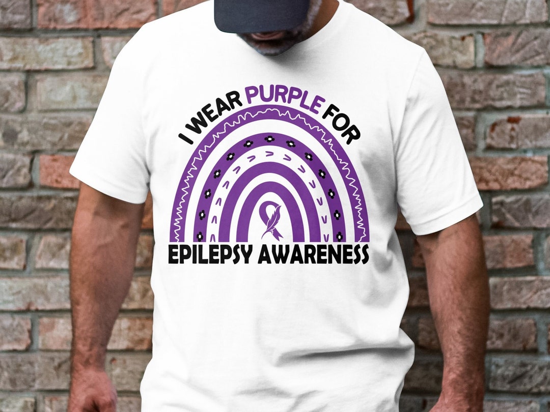 Epilepsy Awareness Svg Png, I Wear Purple for Epilepsy Rainbow Svg ...