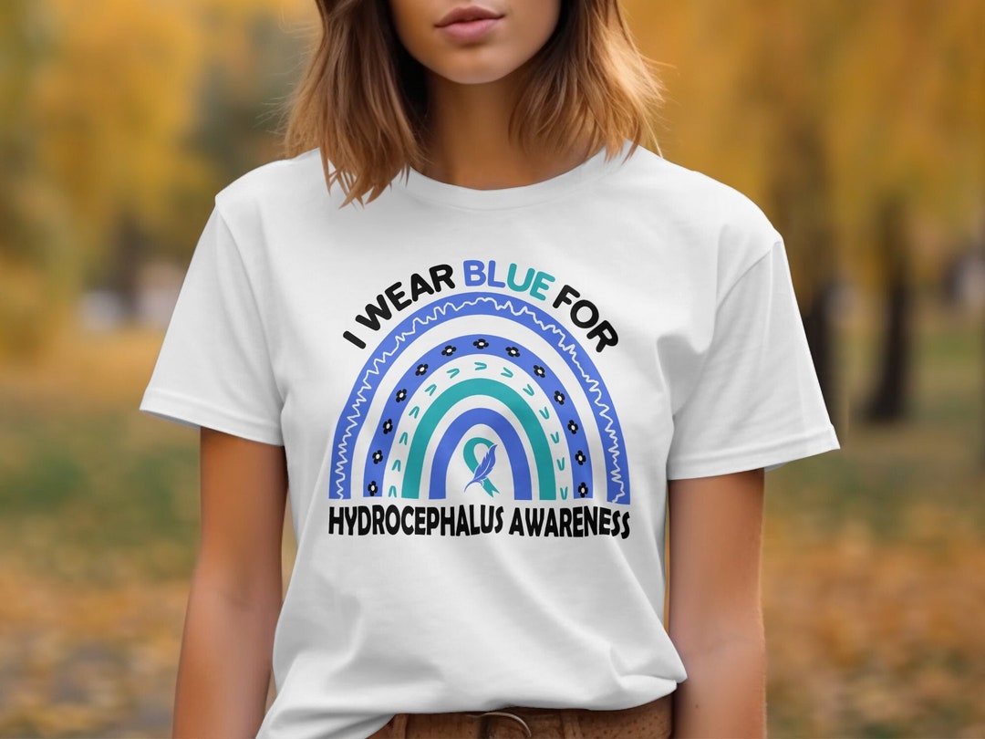 Hydrocephalus Awareness Svg Png, I Wear Blue for Hydrocephalus Rainbow ...