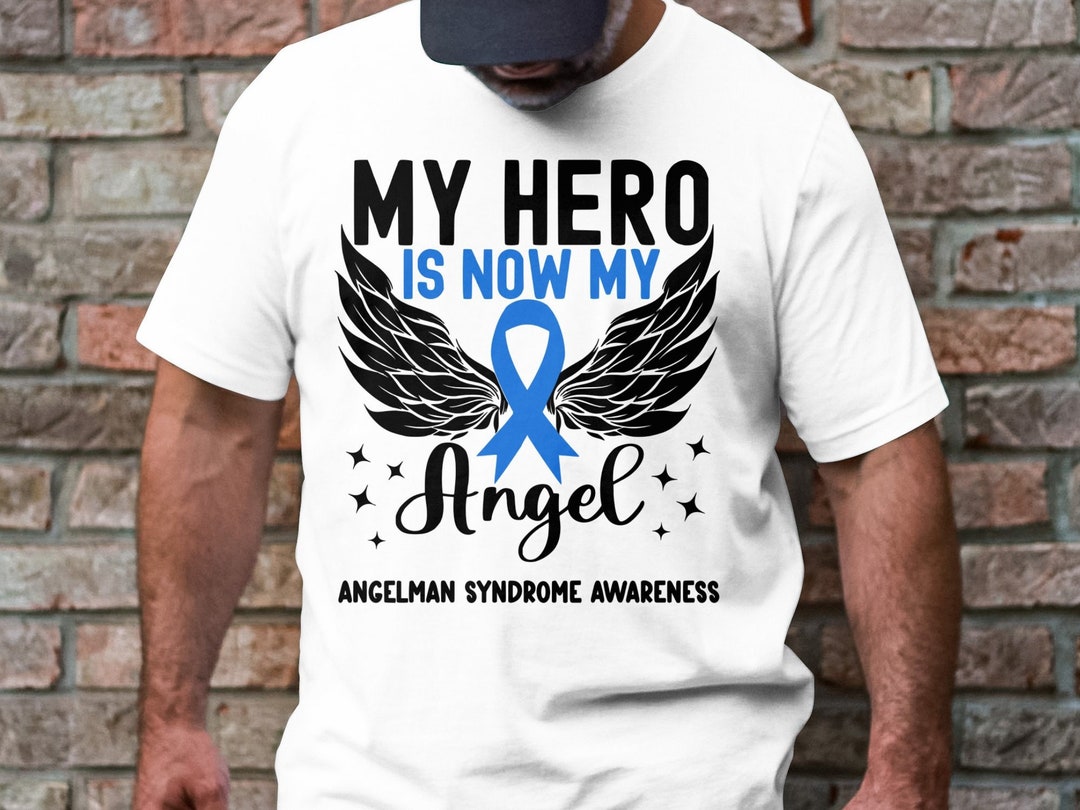 Angelman Syndrome Awareness Svg Png, My Hero is Now My Angel Svg, Blue Ribbon Svg Cricut Png ...