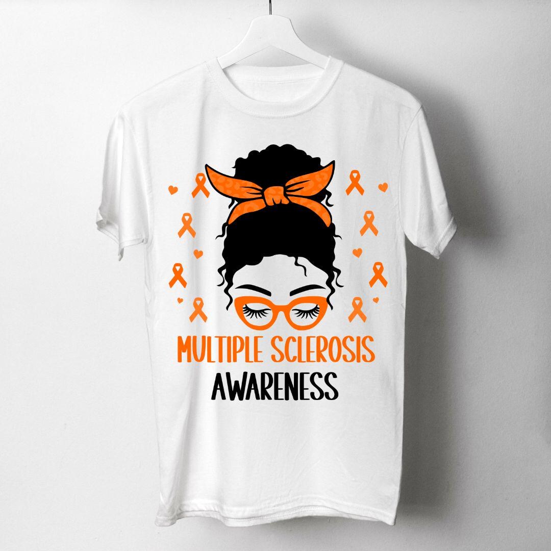 Multiple Sclerosis Awareness Svg Png, Messy Bun Multiple Sclerosis ...