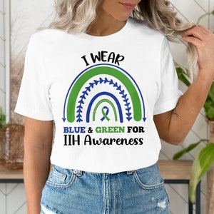 Idiopathic Intracranial Hypertension Svg, I Wear Blue and Green for IIH ...