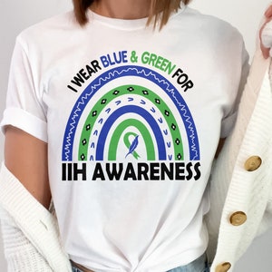 Idiopathic Intracranial Hypertension Svg, I Wear Blue & Green for IIH ...