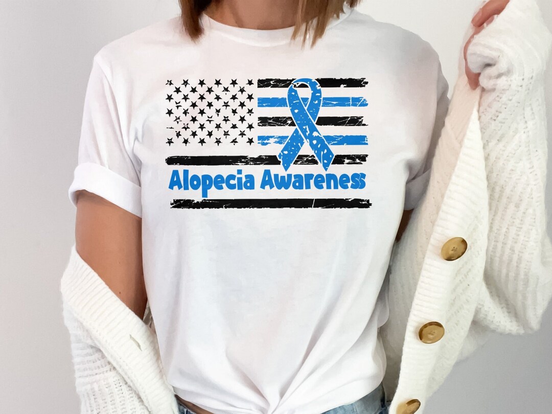 Flag Alopecia Awareness Png, Alopecia Awareness Svg Png, Blue Ribbon ...