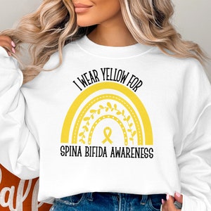 Spina Bifida Awareness Svg Png, I Wear Yellow for Spina Bifida Rainbow ...