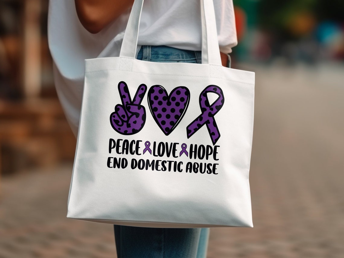 Domestic Violence Awareness Svg Png, Peace Love Hope End Domestic Abuse ...