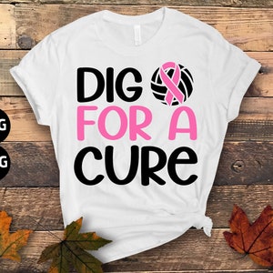 Breast Cancer Awareness Volleyball Svg Png, Dig for a Cure Svg, Pink ...