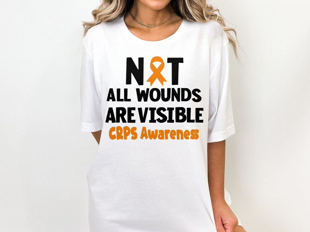 CRPS Awareness Svg Png, Not All Wounds Are Visible Svg, Orange Ribbon ...