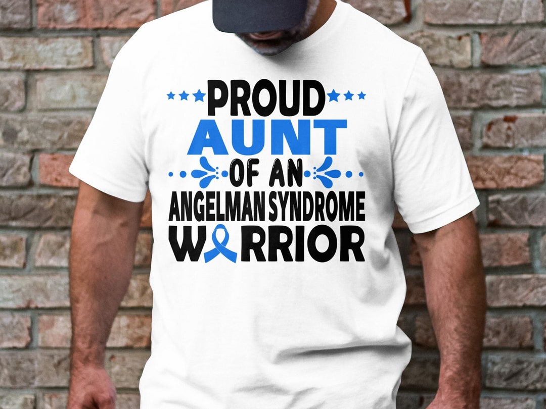 Angelman Syndrome Awareness Svg Png, Proud Aunt of an Angelman Syndrome Warrior Svg, Blue Ribbon ...