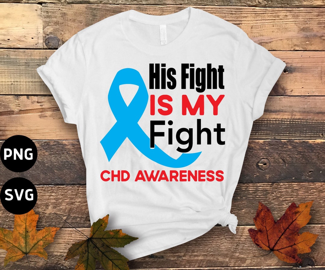 Chd Awareness Svg Png, His Fight is My Fight Svg, Red Blue Ribbon Svg ...