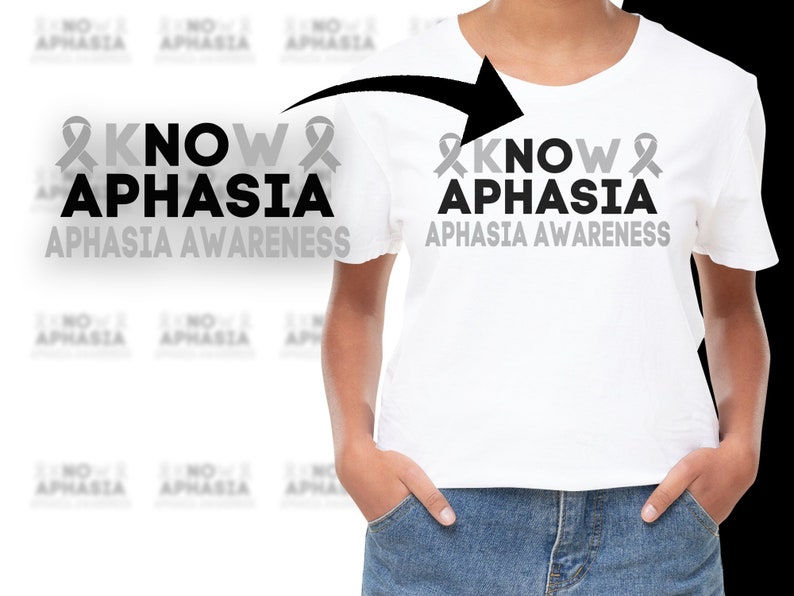 Aphasia Awareness Svg Png, Know Aphasia Svg, Gray Ribbon Svg, Aphasia ...