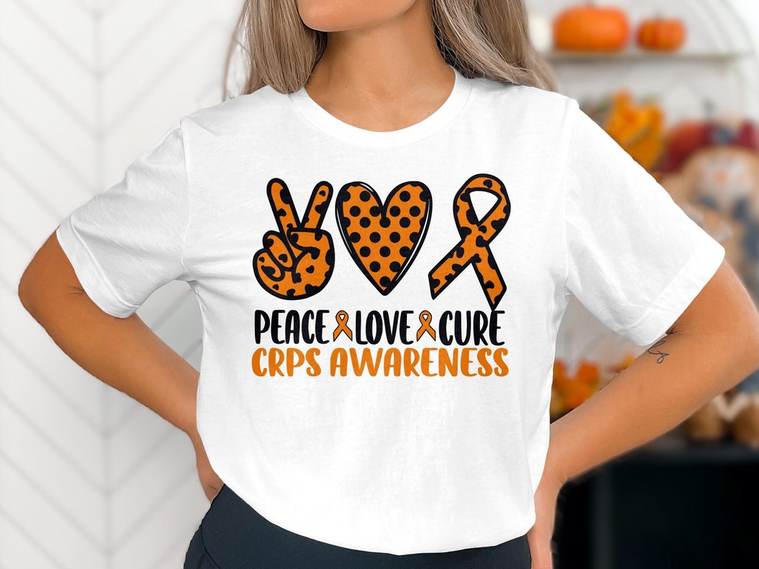 CRPS Awareness Svg Png, Peace Love Cure Svg, Orange Ribbon Svg, Complex ...