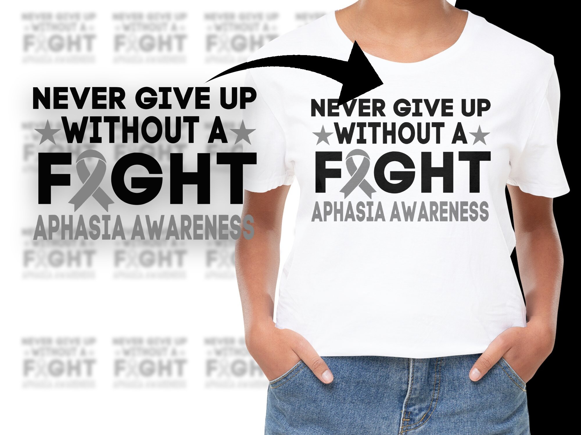 Aphasia Awareness Svg Png Never Give up Without a Fight Svg - Etsy