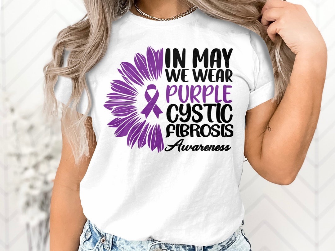 Cystic Fibrosis Awareness Svg Png, in May We Wear Purple Svg, Purple Ribbon Svg, CF Support Svg ...