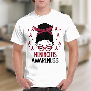 Messy Bun Meningitis Awareness Png, Meningitis Awareness Svg Png ...
