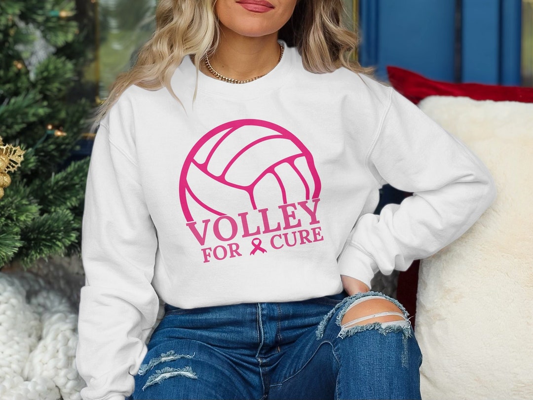 Volleyball Breast Cancer Awareness Svg Png, Volley for a Cure Svg, Pink ...