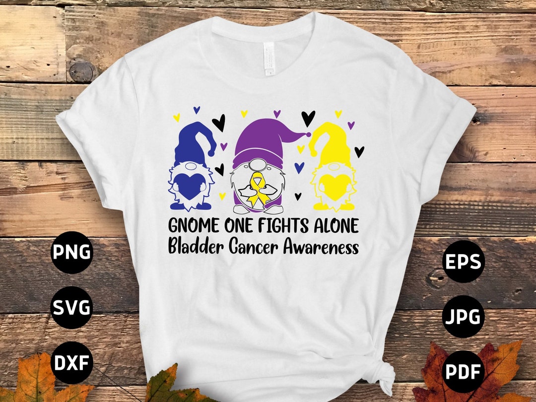 Bladder Cancer Awareness Svg Png, Gnome One Fights Alone Svg, Bladder ...