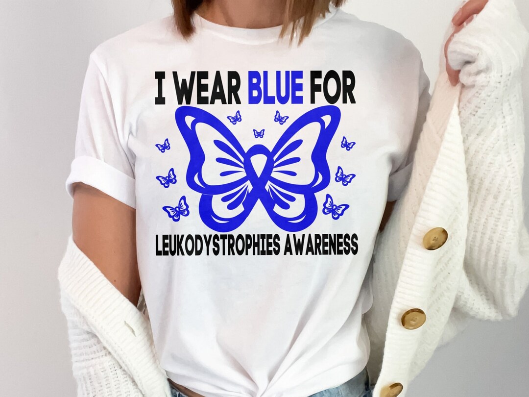 Leukodystrophies Awareness Svg Png, I Wear Blue for Svg, Blue Ribbon ...