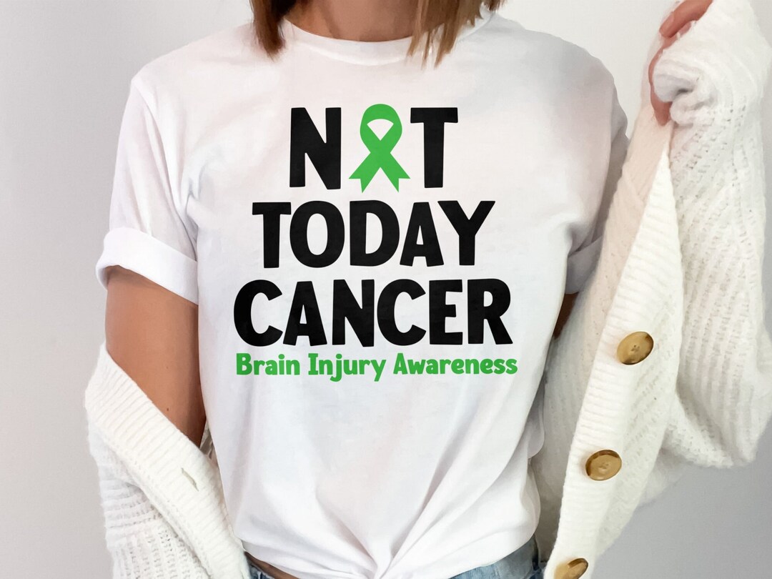 Brain Injury Awareness Svg Png, Not Today Cancer Svg, Green Ribbon Svg ...