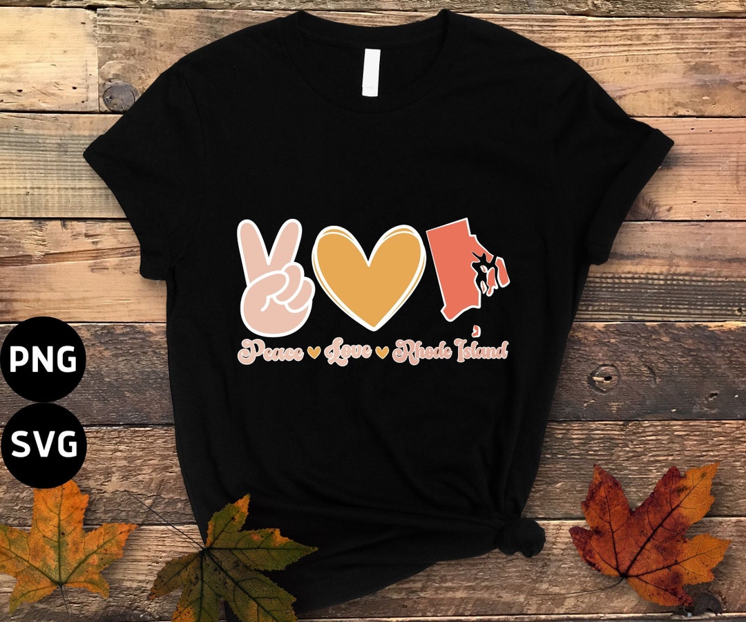 Peace Love Rhode Island State Svg Png, Rhode Island Map Svg, Retro ...