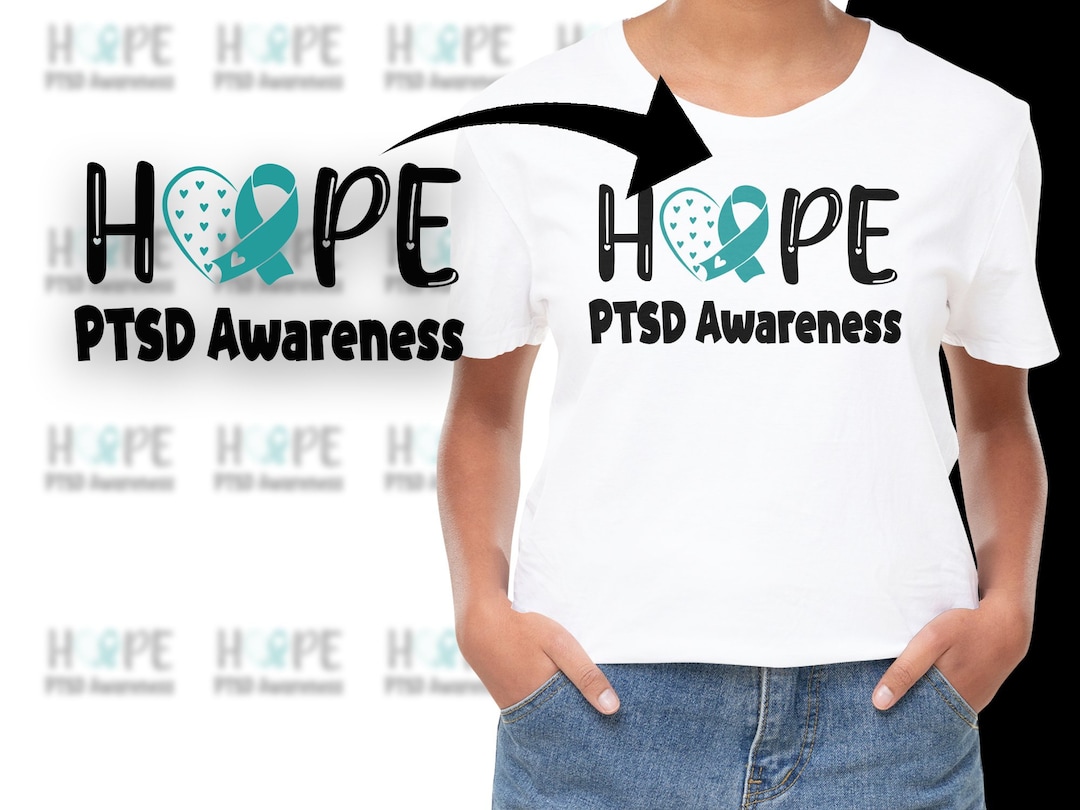 PTSD Awareness Svg Png, Hope Svg, Teal Ribbon Post-traumatic Stress ...