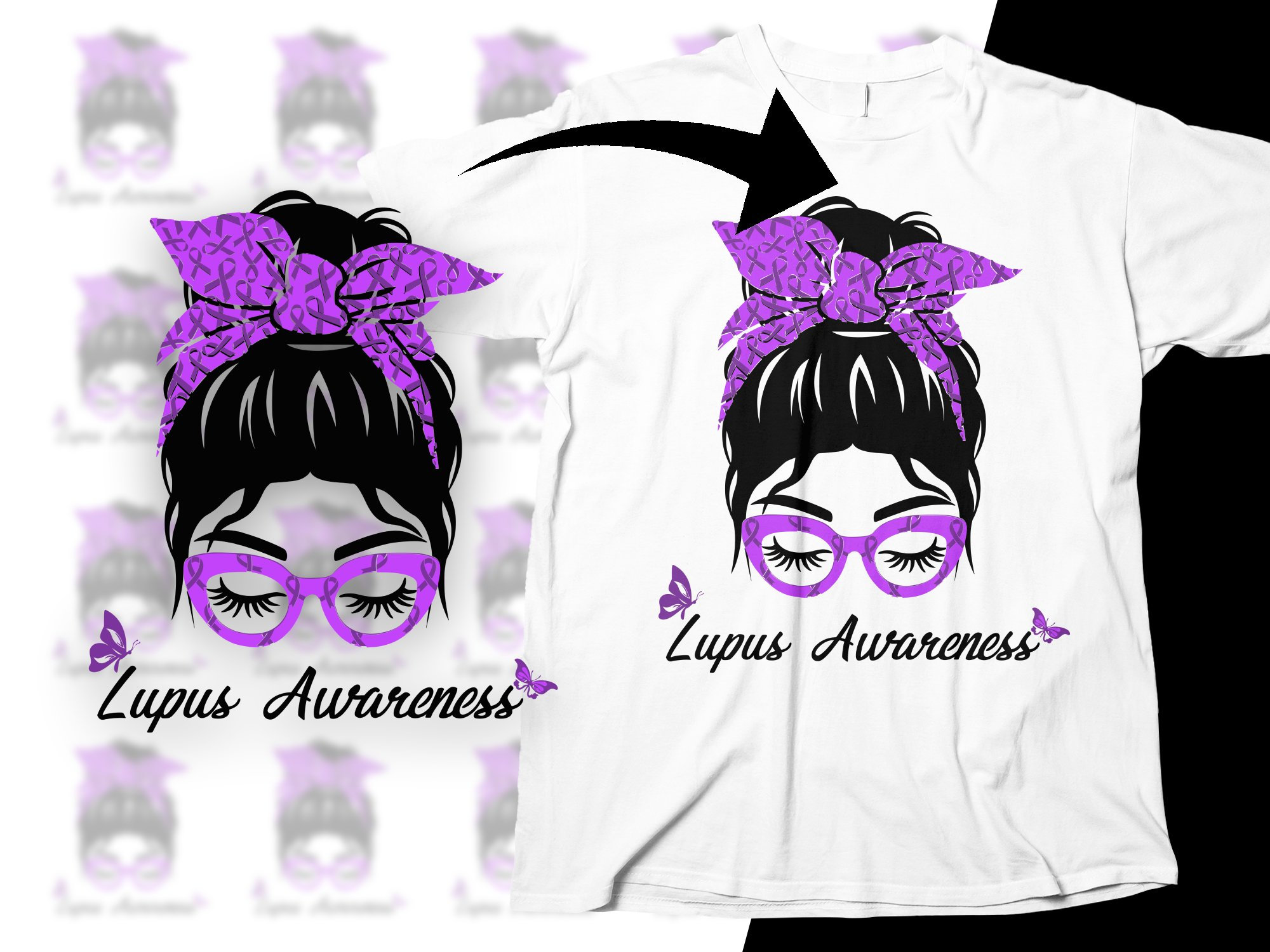 Lupus Awareness Svg Png Lupus Messy Bun Svg Support Lupus - Etsy