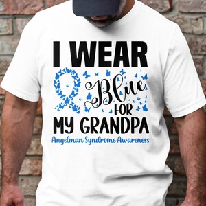 Angelman Syndrome Awareness Svg Png, I Wear Blue for My Grandpa Svg, Blue Ribbon Svg Cricut Png ...