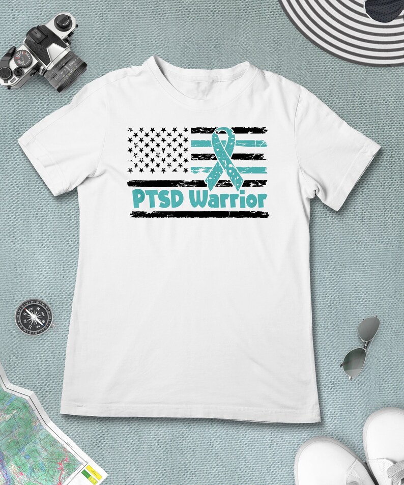 PTSD Awareness Svg Png, PTSD Warrior Svg, Teal Ribbon Post-traumatic ...