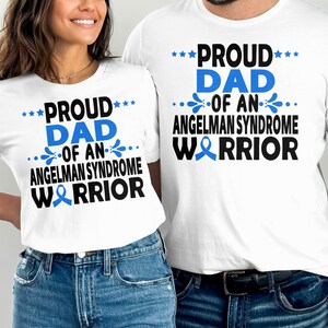 Angelman Syndrome Awareness Svg Png, Proud Dad of an Angelman Syndrome Warrior Svg, Blue Ribbon ...