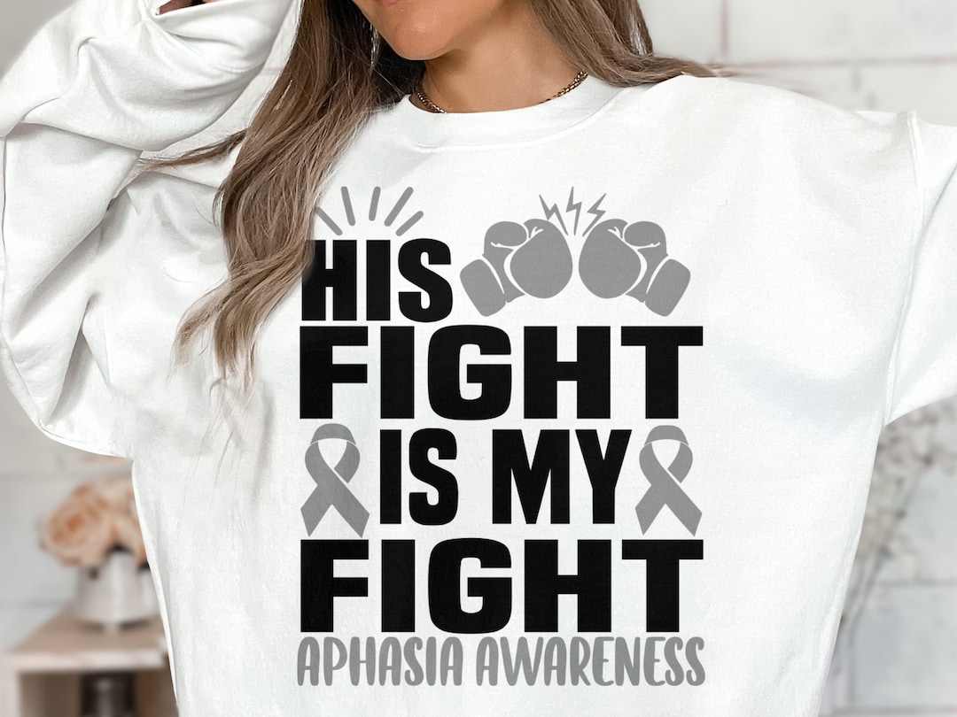 Aphasia Awareness Svg Png, His Fight is My Fight Svg, Gray Ribbon Svg ...