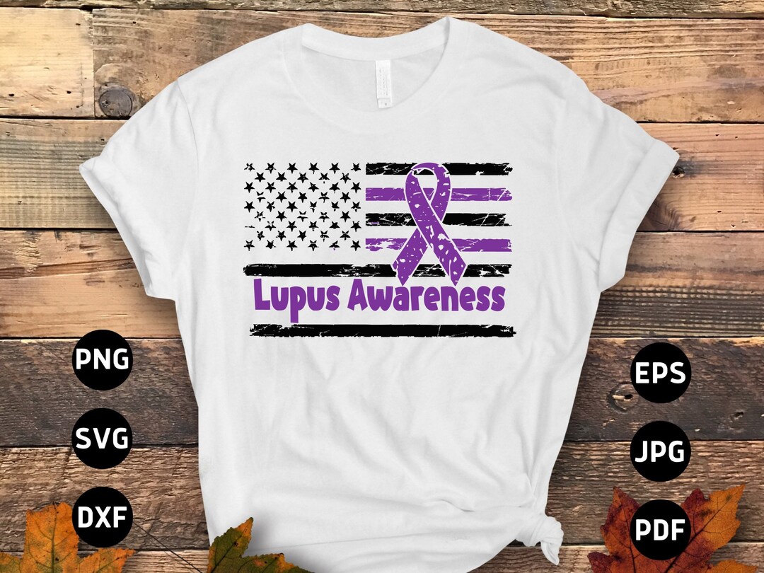 Lupus Awareness Svg Png, Lupus Flag Svg, Support Lupus Purple Ribbon ...
