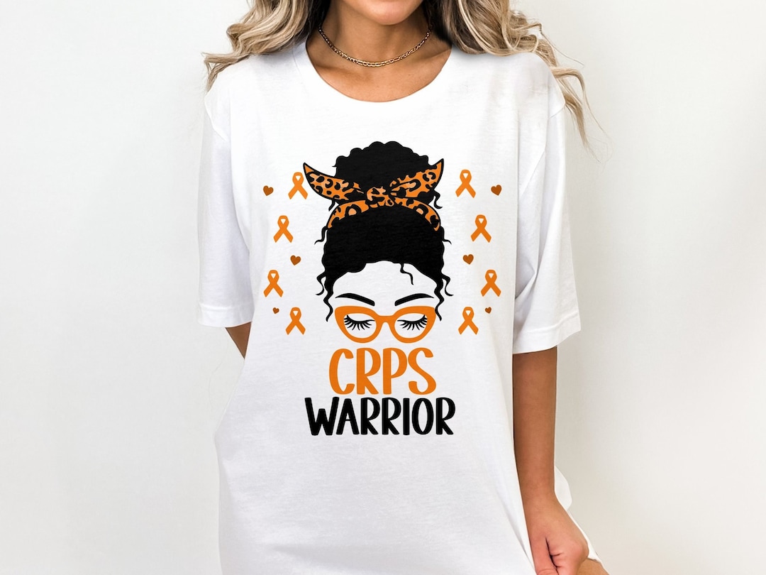 CRPS Awareness Svg Png, CRPS Warrior Messy Bun Svg, Orange Ribbon Svg ...