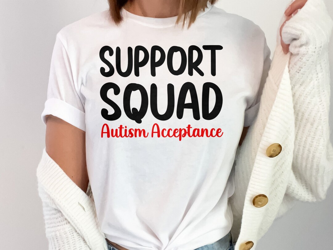 Support Squad Svg, Autism Acceptance Png, Svg, Red Autism Awareness Svg ...