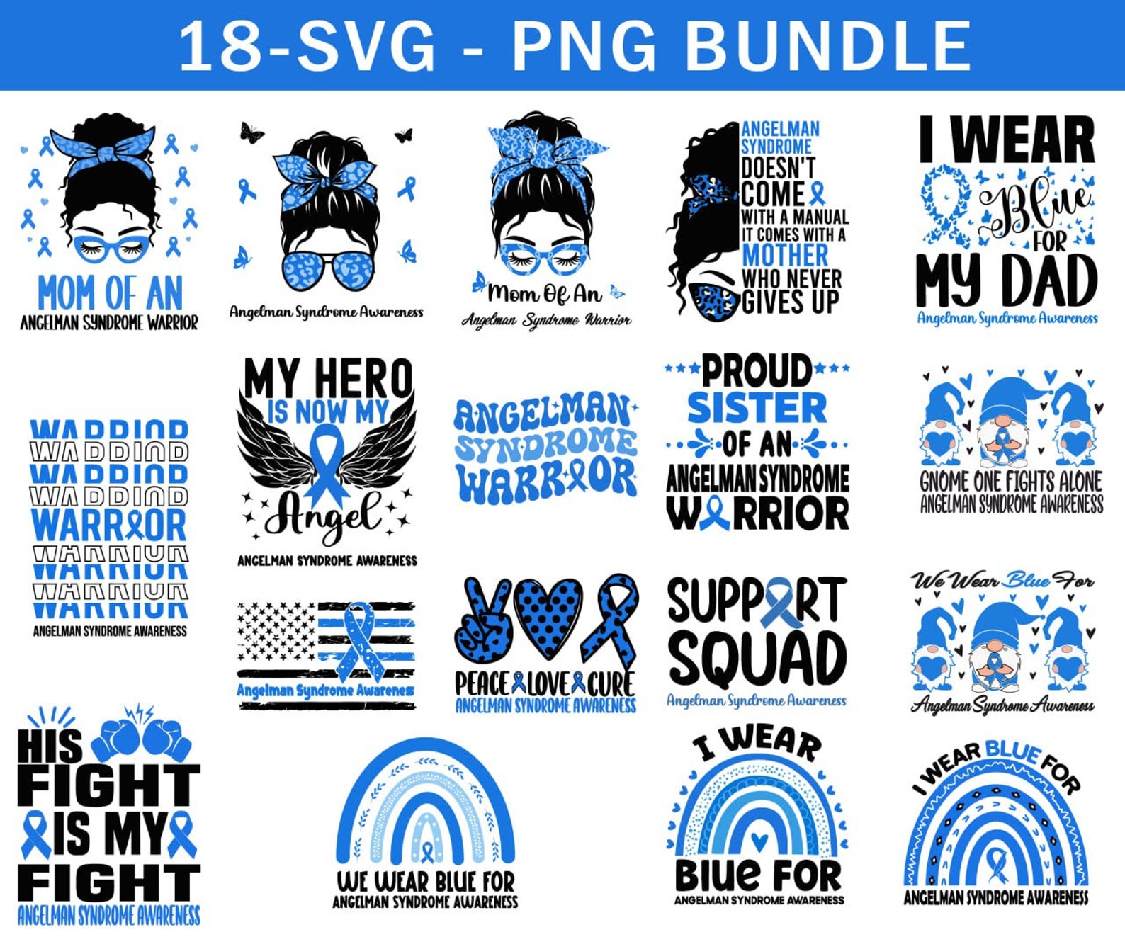 Angelman Syndrome Awareness Svg Png Bundle, Angelman Syndrome Warrior ...