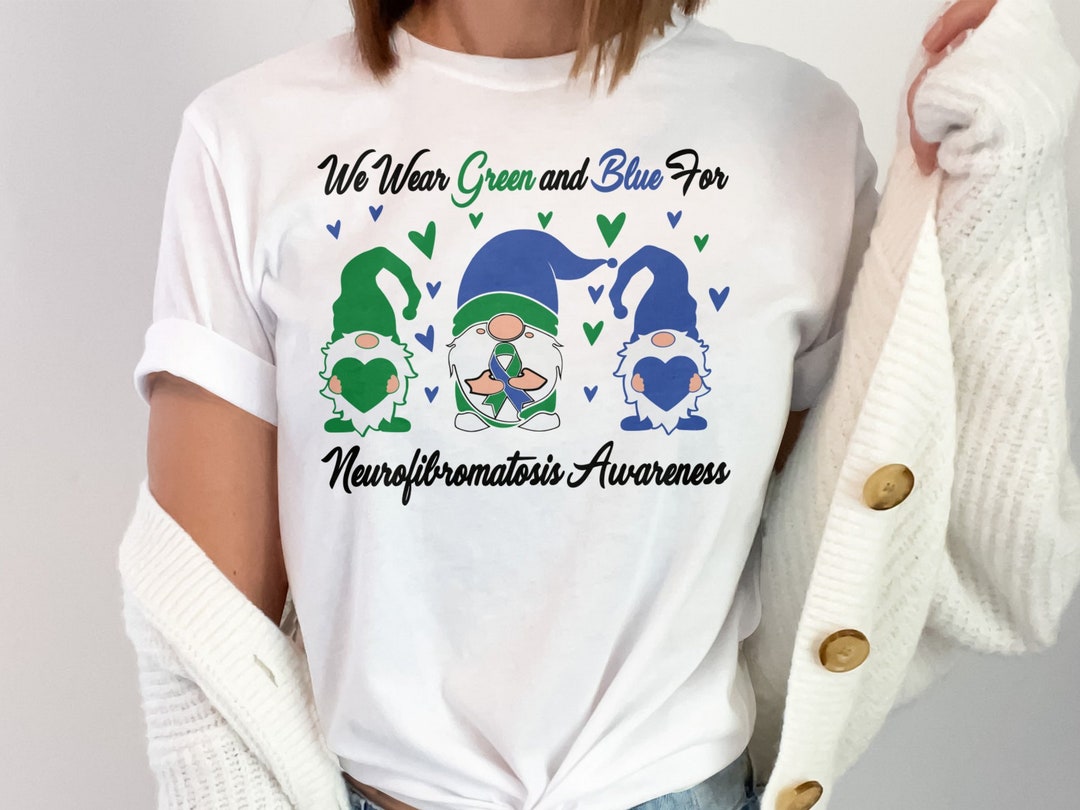 Neurofibromatosis Awareness Svg Png, Gnome We Wear Green and Blue Png ...