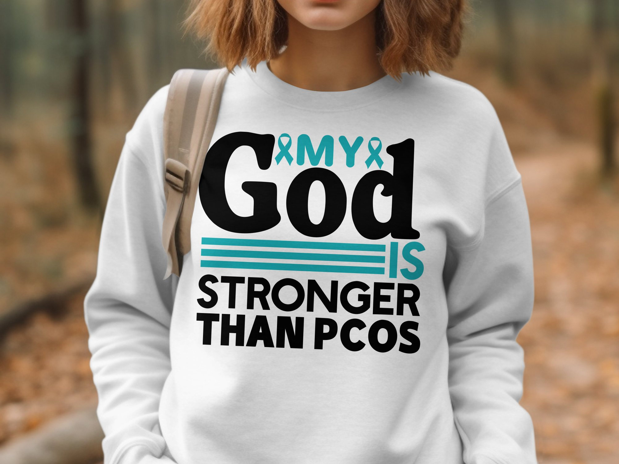 PCOS Awareness Svg Png My God is Stronger Than PCOS Svg - Etsy