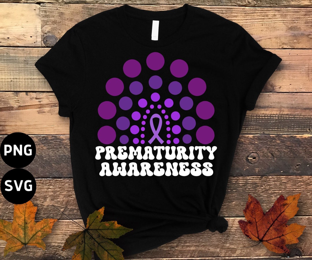 Prematurity Awareness SVG PNG Purple Ribbon Rainbow PNG - Etsy