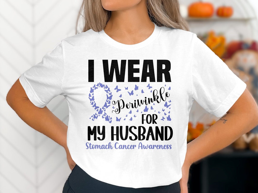 Stomach Cancer Awareness Svg Png, I Wear Purple for My Husband Svg ...