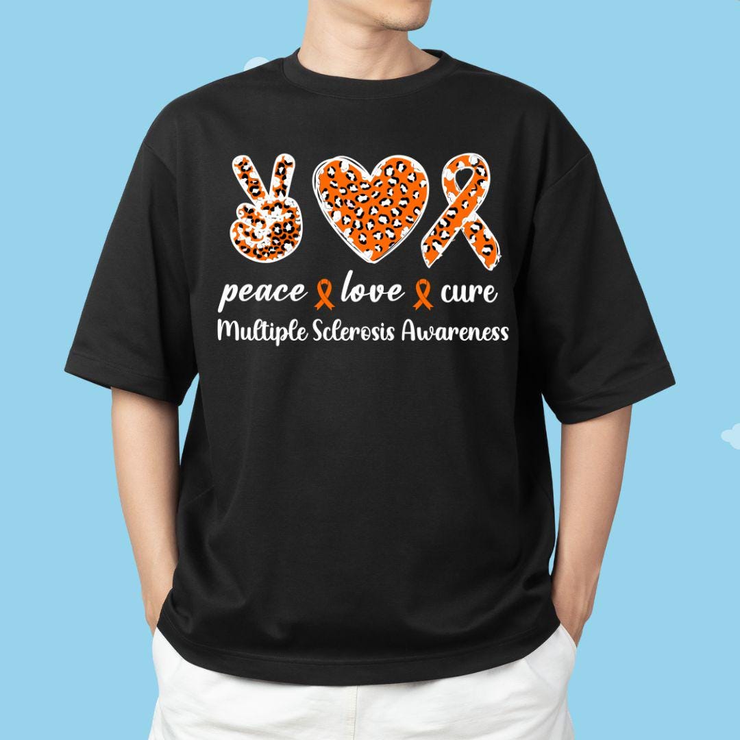 Multiple Sclerosis Awareness Svg Png, Peace Love Cure Svg, Multiple ...