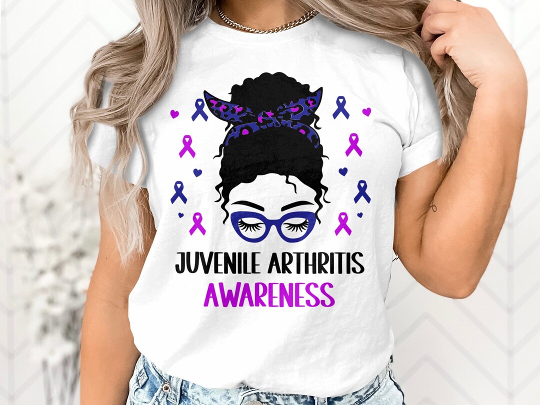 Juvenile Arthritis Awareness Svg Png, Messy Bun Juvenile Arthritis ...