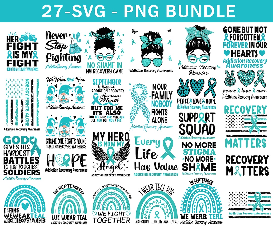Addiction Recovery Awareness Svg Png Bundle, Addiction Recovery Svg ...